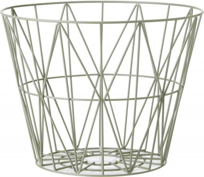 Basket Ferm Living Wire Dusty Green L - Vloerkledenshoponline.nl